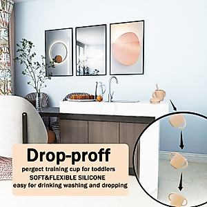 DONGMEI Silicone Straw Cup, silicone sippy cups for baby, 100% Soft Silicone Straw Trainer Cup For Infant, silicone sippy cup baby, 5 Oz (Pink & Armygreen 2 Pieces)