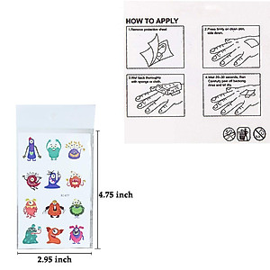 Ooopsi Monster Temporary Tattoos for Kids - More Than 120 Tattoos - Cute Cartoon Tattoos Sticker for Boy Girl Birthday Party Decorations Supplies Favors