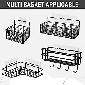 Gjinxi 8Pcs Shower Caddy Adhesive Replacement, Shower Shelf Adhesive No Drilling, Strong Adhesive Shower Hooks, Waterproof Shower Adhesive Strips for Shower Caddy Baskets, Kitchen Racks