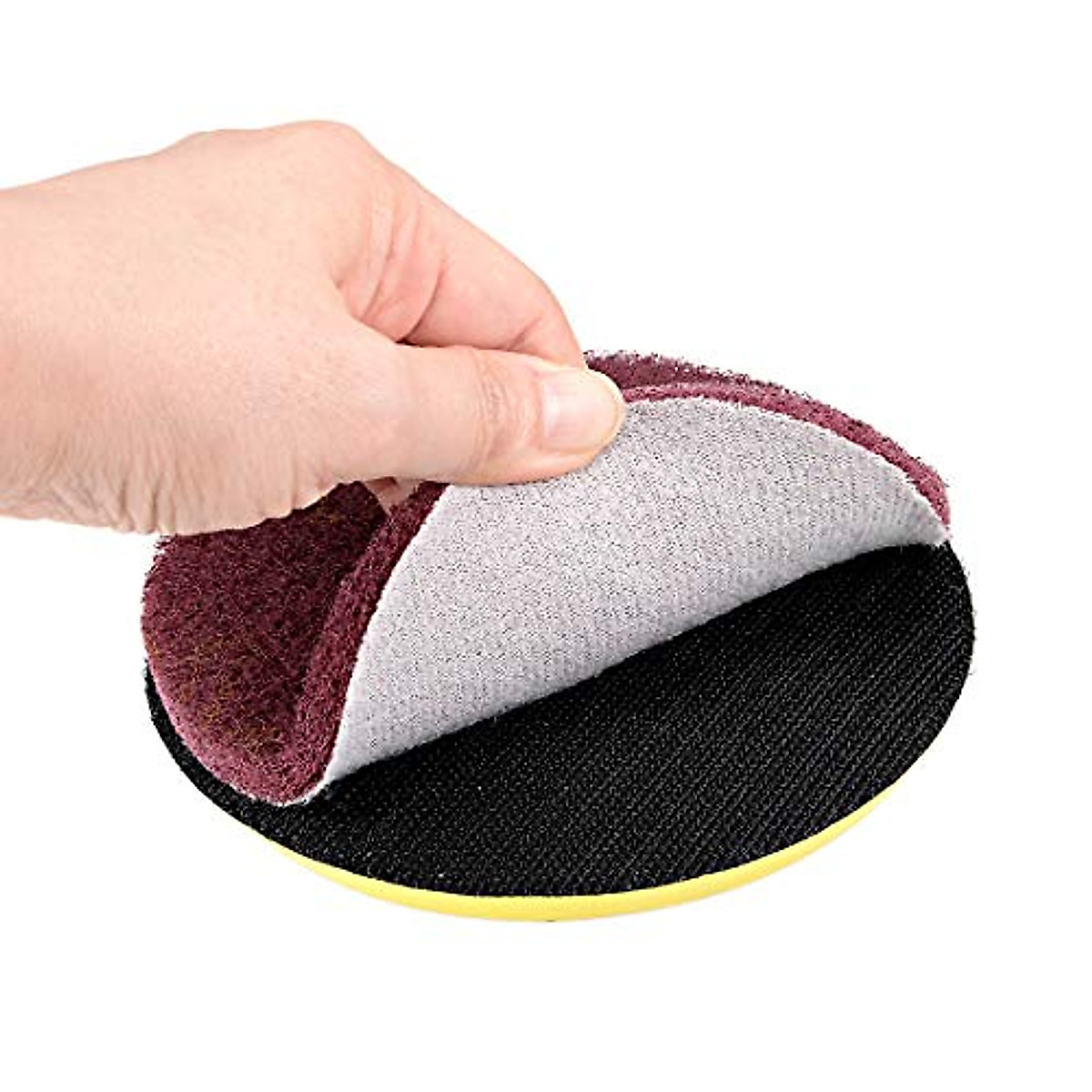 uxcell 2pcs Drill Power Brush Tile Scrubber Scouring Pads 5 Inch Hoop and Loop Surface Conditioning Disc for Household Cleaning