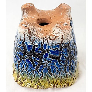 1 Pcs Square Handmade Bonsai, Cactus & Succulent, Accent Plant Pot 4"x 4"x 3.5" + Mesh