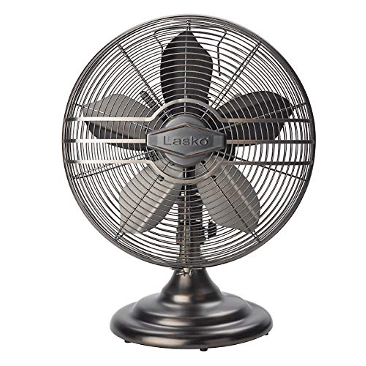 Lasko Oscillating Table Top Fan, Portable, 3 Quiet Speeds, for Bedroom, Kitchen and Office, 17", Bronze, R12210