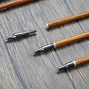 Archery Hunting Carbon Fiber Arrows, MS Carbon Fiber Arrow Spine 400 with Replacement Screw-in 100 Grain Points and 4 Inch Real Feather for Compound Bow Recurve and Long Bow 6 Pack (31inch)