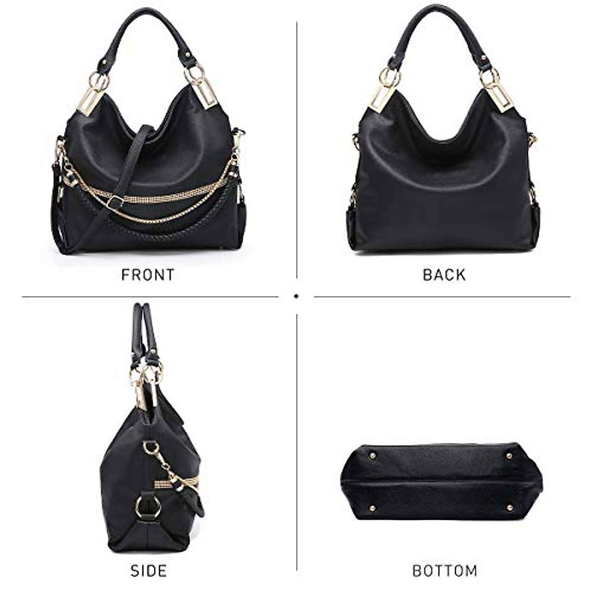 Dasein Women Purses Handbags Fashion Hobo Bags Vegan Leather Purse Ladies Handbag Casual Tote Rhinestone Satchel Shoulder Bag