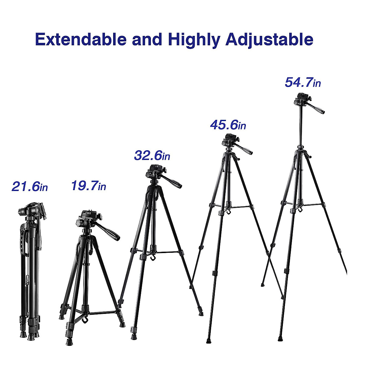 Laser Level Tripod with Carry Bag, Elikliv Lightweight Adjustable Aluminum Alloy Tripod Stand for Rotary and Line Lasers (Support 1/4” and 5/8" Mounting Thread)