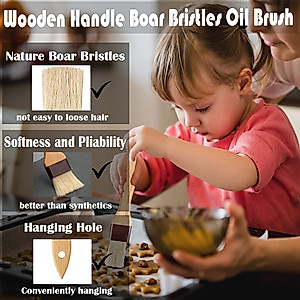 ANLIZY Pastry Brush for Cooking and Baking- 4 Pack Silicone Basting Brush and Food Brushes with Boar Bristles and Hardwood Handle Set for Kitchen, Grilling and Spreading Oil, Butter, BBQ Sauce (Black)