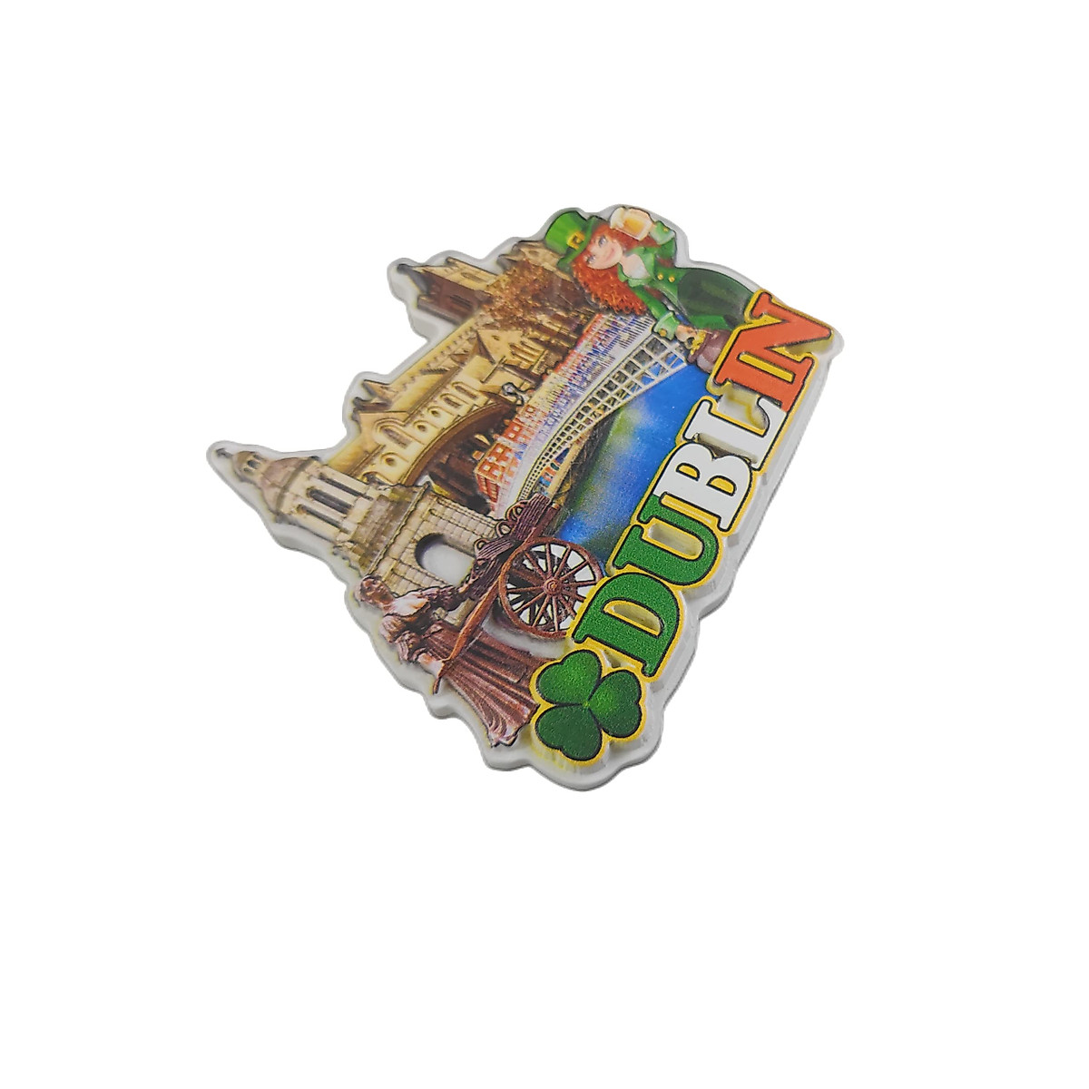 3D Dublin Ireland Fridge Magnet Travel Souvenir Refrigerator Magnetic Sticker Hand Painted Craft Collection