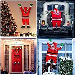 5.5 Ft Large Hanging Christmas Santa Claus Decorations,66.6'' Christmas Ornaments Hanging Santa Christmas Decoration from The Gutter Roof Outdoor Yard Decor Indoor Home Wall Car (5.5 ft(170 cm))