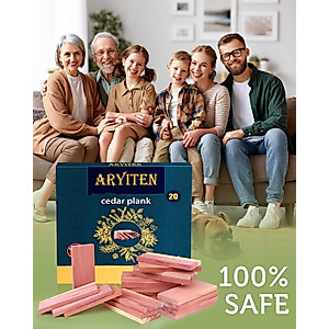Aryiten Cedar Blocks for Clothes Storage, Aromatic Scent Cedar Wood Planks for Closets, Kitchen Storage and Drawers Freshener, 20 Pack