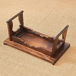 GZQWDC Japanese Floor Table,Small Coffee Table & Tea Table, Altar Table for Meditation,Low Table for Sitting on The Floor,Wood Bed Table Trays with Foldable Legs,Bed Laptop Desk