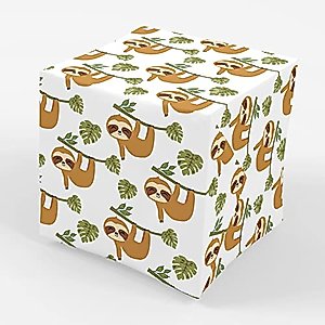 Stesha Party Sloth Wrapping Paper Gift Wrap for Kids - Folded Flat 30 x 20 Inch - 3 Sheets
