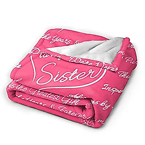 Fleece Pink Sisters Quote Blanket - Cozy Flannel Throw - Heartfelt Gift for Sisters & Best Friends
