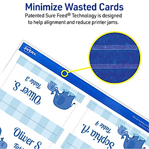 Avery Printable Small Tent Cards, 2" x 3.5", Two-Sided Printing, Matte White, 2 Pack, 320 Cards Total (5812)