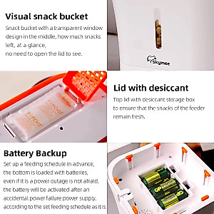 SKYMEE 12L WiFi Pet Feeder Automatic Food Dispenser for Cats & Dogs - 1080P Full HD Pet Camera Treat Dispenser with Night Vision and 2-Way Audio, Wi-Fi Enabled App for iPhone and Android