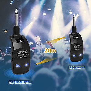 JOYO JW-03 Wireless Guitar Transmitter Receiver and JA-02 II Mini Practice Guitar Amplifier 5W Blue