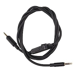 Zyyini Headphone Audio Cable for MMX 300 2nd Gen, 3.5mm with Wire Control Twisted Pair Replacement Headphone Cord, Support Volume Adjustment, Switch Songs Headset Cable Black, 1.3m/4.3ft