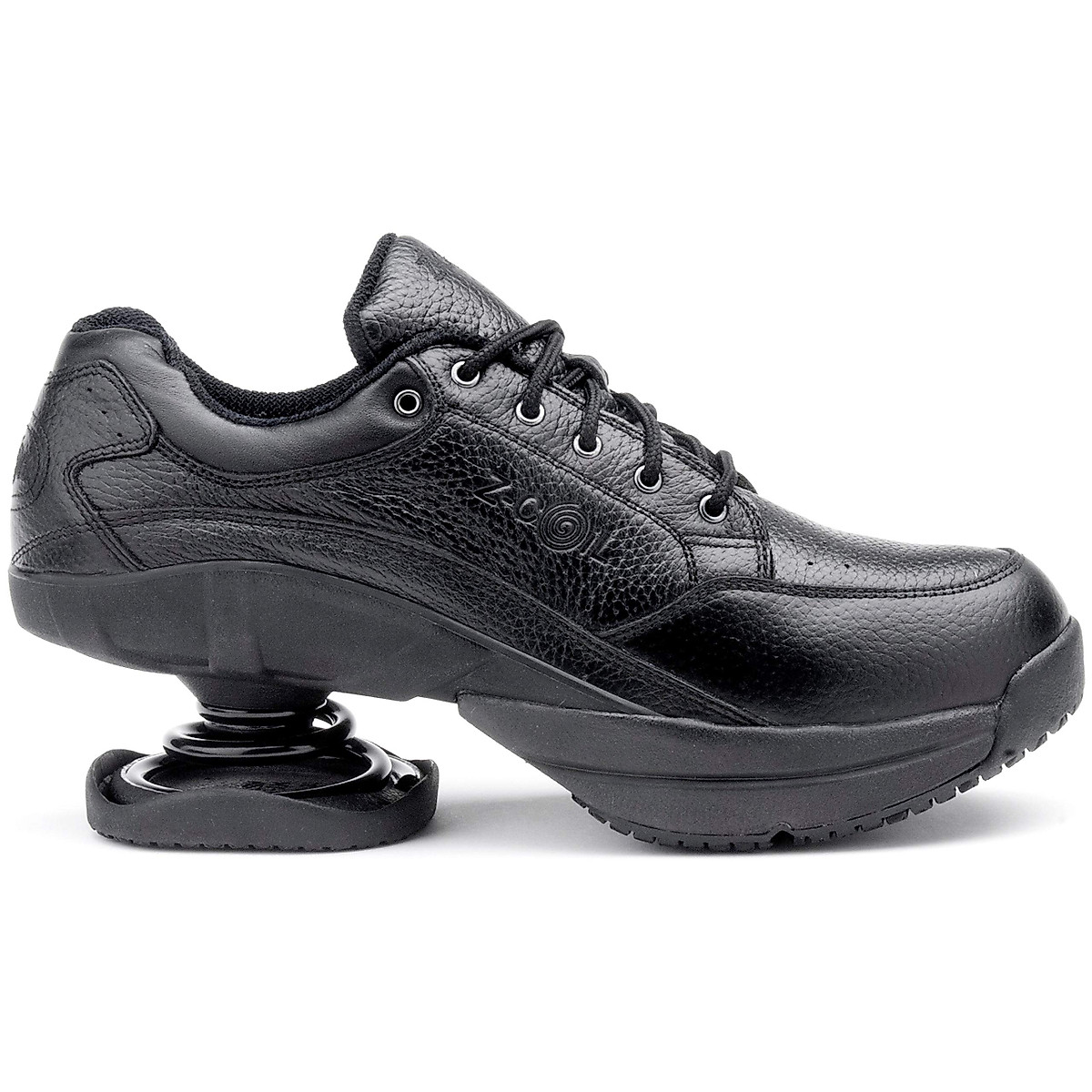 Z-CoiL Women's Legend Slip Resistant Black Leather Tennis Shoe 6 C/D US