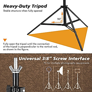 Backdrop Stand, Photo Video Studio 8.5 x10ft Adjustable Support Portable Backdrop Stand Heavy Duty for Photoshoot, Parties, Projector Screen with 2 Water Bag, 6 Backdrop Clips,6 Curtain Ring Clip