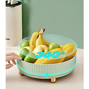 ZTXINJIN Lazy Susan Makeup Perfume Organizer, Rotating Turntable Organizer for Cabinet, Bathroom Vanity Tray Organizer with Large Capacity (White)