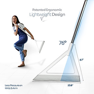 MCLEN Multifunctional Squeegee Silicone Broom for Floor, Carpet, Window Cleaning, Water, Cat Dog Hair Remover, Rubber Broom for Kitchen, Shower, Household Indoor Magic Broom, 38.9'' x 10.7'' x 0.94''