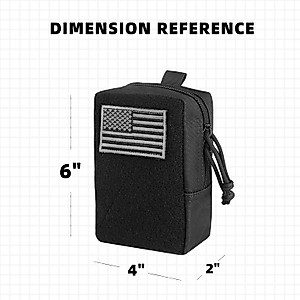 AMYIPO Mini MOLLE Pouch Multi-Purpose Compact Tactical Waist Bags Small Utility EDC Pouch (Black - Mini Pouch (2PCS))