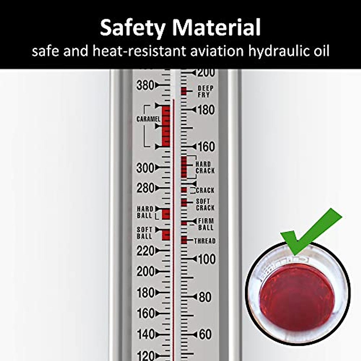 Candy Thermometer 12 "Deep Fry Paddle Thermometer with Pot Clip, Best for Deep Fry Cooking,Jam,Sugar,Syrup,Jelly Making