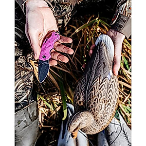 Kershaw Shuffle (8700PURBW); Multifunction Pocket Knife, 2.4” Stainless Steel Blade with BlackWash Finish, Purple K-Texture Grip, Liner Lock, Deep-Carry Pocketclip, Screwdriver, Bottle Opener, 2.8 OZ