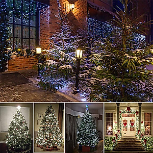 UCTEK Christmas String Lights, Solar Powered LED Lights, Outdoor Decorative Lighting, Waterproof 8 Modes Decorations for Indoor Outdoor Home Xmas Trees Garden Yard Party Wedding Lawn Patio White