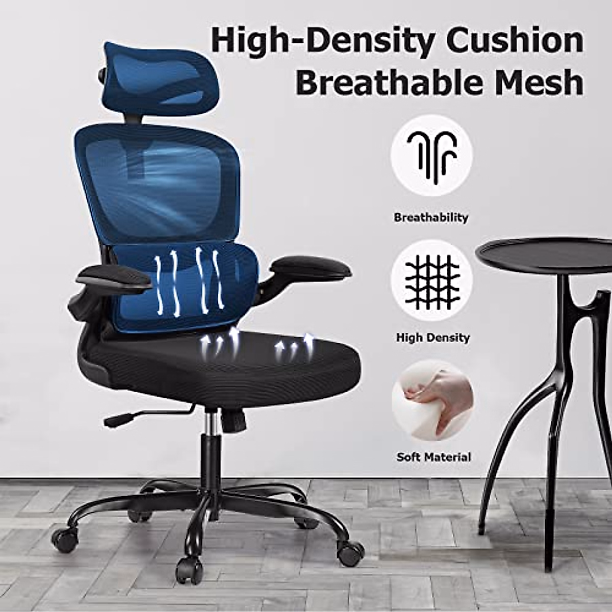 Razzor Ergonomic Office Chair, High Back Mesh Desk Chair with Lumbar Support and Adjustable Headrest, Computer Gaming Chair, Executive Swivel Chair for Home Office