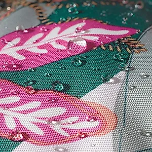 Classic Accessories for Vera Bradley Water-Resistant Patio Chair Cushions, 19 x 19 x 5 Inch, 2 Pack, Rain Forest Canopy Coral