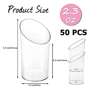 50 Pack Mini Dessert Cup,2.3oz Clear Plastic Parfait Appetizer Cups,Parfait Appetizer Cup for Parfait,Ice Cream,Appetizer,Mousse,Pudding
