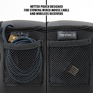 ENHANCE Universal Gaming Mouse Travel Case with Carabiner Clip & Accessory Pouch for Logitech G602 , SteelSeries Rival 600 , Razer DeathAdder & More eSports Wired and Wireless Mice - Black