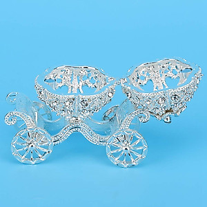 Rhinestone Crystal Pumpkin Carriage Trinket Box, Jewelry Box Gift Collectible Figurine Decorative Jewelry Display Holder Organizer