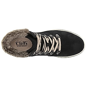 CLIFFS BY WHITE MOUNTAIN Shoes Hallett Women's Casual Hiker Style Bootie, Black/Fabric, 6.5 M