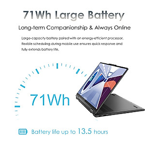 Lenovo Yoga 7i 2 in 1 Laptop - 16" WUXGA 300 Nits 16:10 Touch-Screen Laptop – Core i5-1335U - 2xThunderbolt4 - Wi-Fi6E - Backlit KB- Storm Grey Win11 Pro (16GB RAM | 512GB SSD) (16-512)
