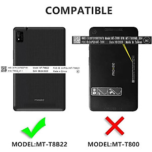 SOATUTO Case for Moxee Tablet 2 8 inch Case for Moxee 8" 2022 Model MT-T8B22 Tablet Shock Resistant Rugged Hybrid Kids Friendly Cover Built-in Hand Free Kickstand Shoulder Strap (Navy+Green)