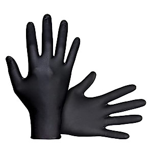 Raven SAS Safety 66518 6 mil Black Nitrile Disposable Gloves 7 Mil - Large - 10 Pack(100 Gloves per Box)