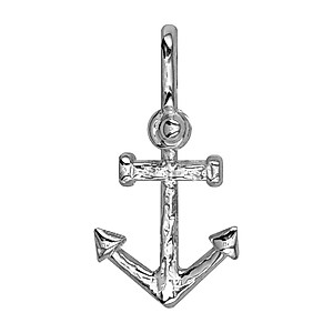 Small Anchor Charm in 14k White Gold