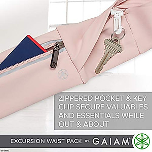 Gaiam Fanny Pack Running Belt Bag - Excursion Waist Pack Slimfit Adjustable Exercise Gym Workout Pouch Jogging Bag, Multi Pocket Walking, Runner Accessories Women, Men - Blush