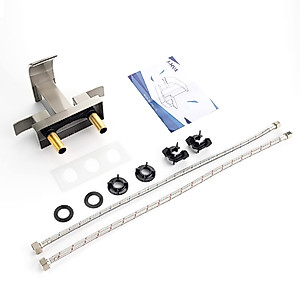 Waterfall Bathroom Sink Faucet - 2 Handle 4 Inch Centerset Faucet for Lavatory Bathroom Sink, with cUPC Faucet Supply Line Hoses for Bathroom Restroom Vanity Lavatory, Brushed Nickel