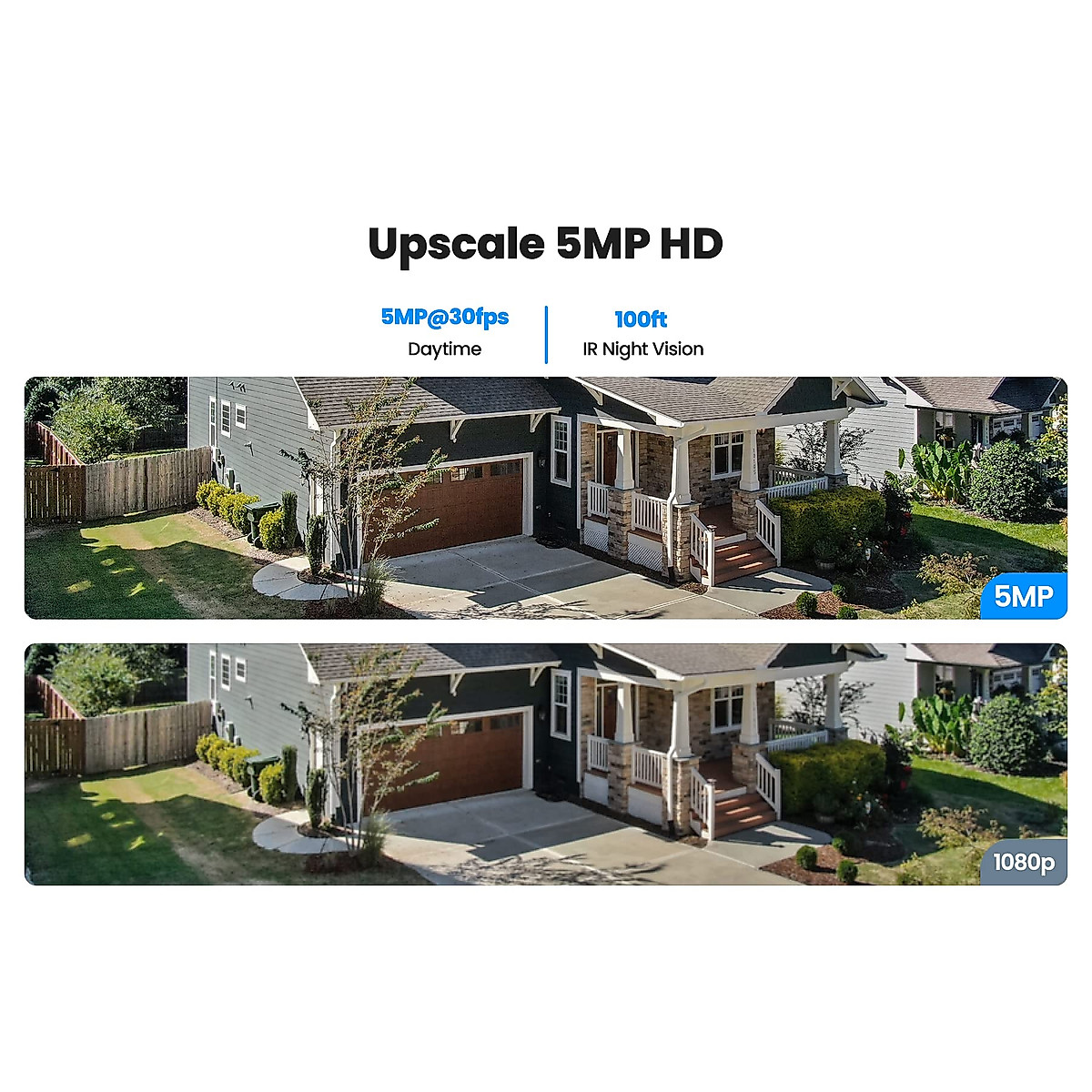 PoE 4K Security Camera System 8CH, VEEZOOM 4pcs 5MP Outdoor Security Cameras, AI Human/Motion Detection, 4K 8 Channel NVR with 2TB HDD, NVR Security Camera System for 24/7 Recording