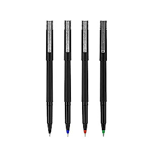 Sanford Uniball Roller Stick Pen, 0.5Mm Micro Point, Black Ink, Dozen (60151)