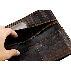 crazy hunter Mens Long Crocodile Head Motorcycle Punk Leather Wallet With a Biker Chain L73