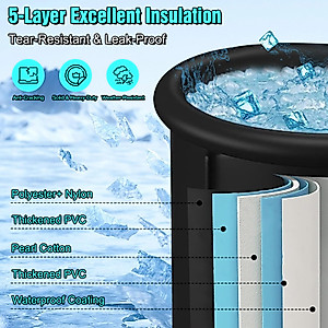 Zorpupoa Ice Bath Tub Robust, Extra Large Cold Plunge Tub with Cover, 97 Gallons Cold Water Ice Pub for Outdoor, Plunge Pool, Athletes Recovery