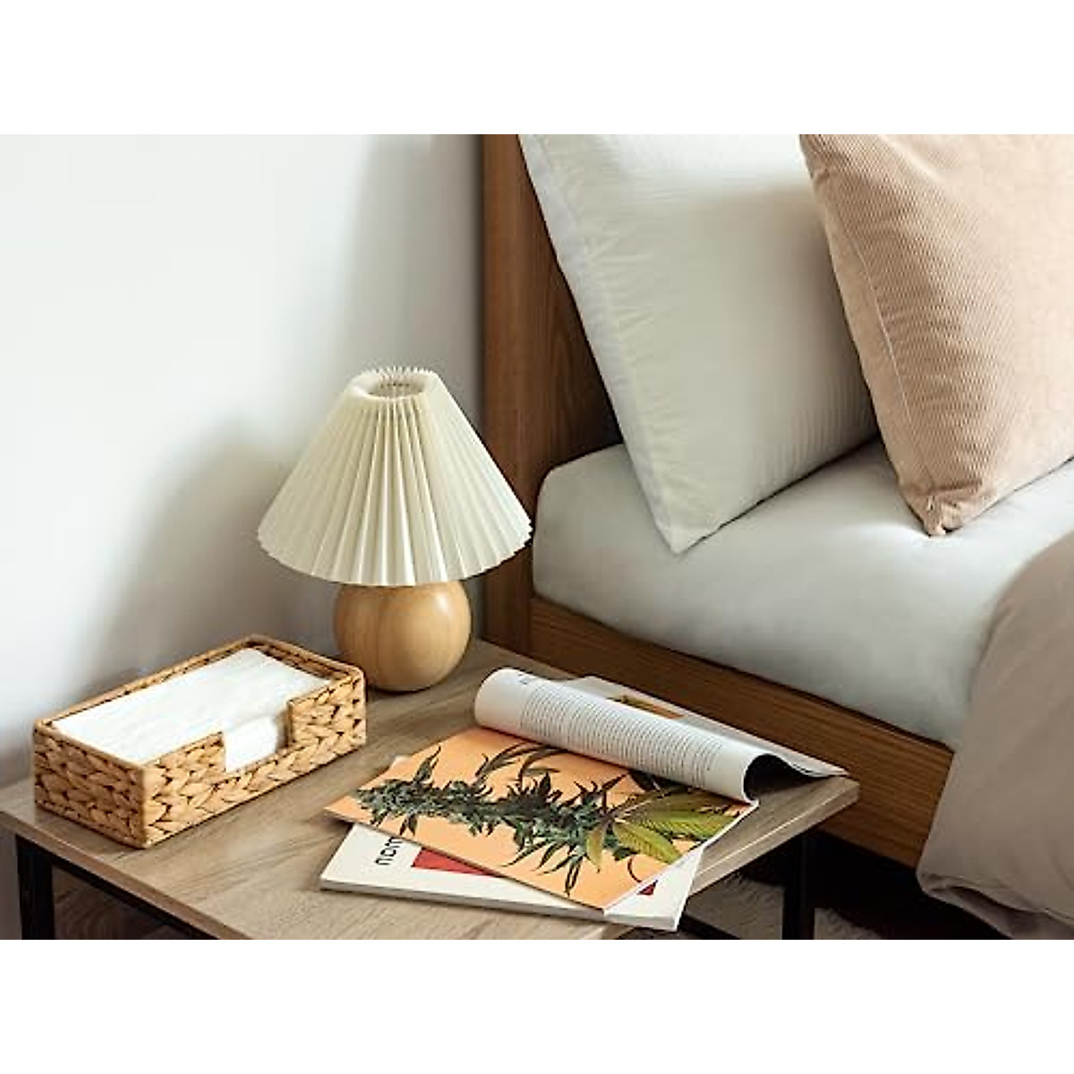 StorageWorks Water Hyacinth Napkin Holder, Wicker Baskets and Serving Tray for Kitchen, Rattan Napkin Holders for Tables, 9 ¾"L x 5"W x 2 ¾"H, 1 Pack