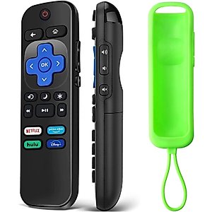 Universal TV Remote Control for All Roku TV + Night Glow Remote Case, Ukiism Replacement Remote for TCL Roku/Hisense Roku/Sharp Roku TV,TV Remote with Netflix Disney+/Hulu/Prime Video