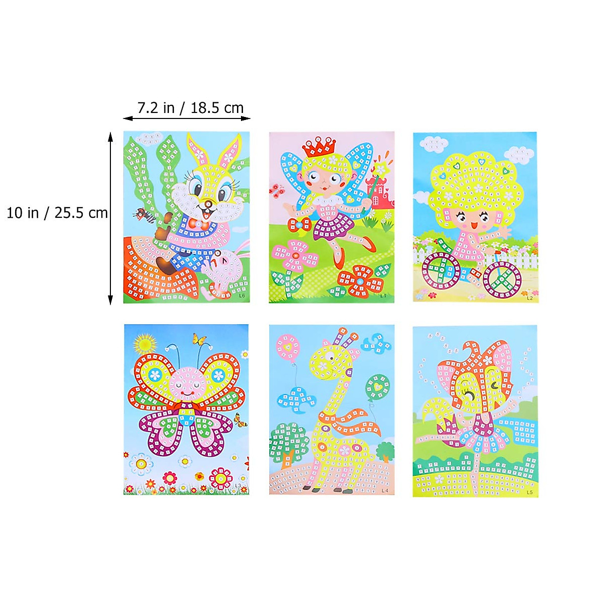 NUOBESTY EVA Diamonds Mosaic Sticker Art Kits for Kids, DIY Handmade Art Crafts Sticker for Kids, 12 Pieces