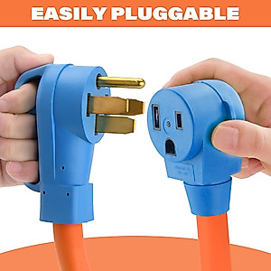 Flameweld Welder Adapter Cord - NEMA L14-30P Twist Locking to 6-50R, 4 Prong Generator to 3 Prong Welder Power Adapter Cord, 125/250V STW 10AWG Generator Cord, ETL (Blue)