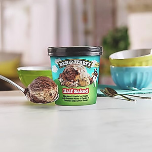 Ben & Jerry's Half Baked Chocolate & Vanilla Ice Cream Pint Non-GMO 16 oz
