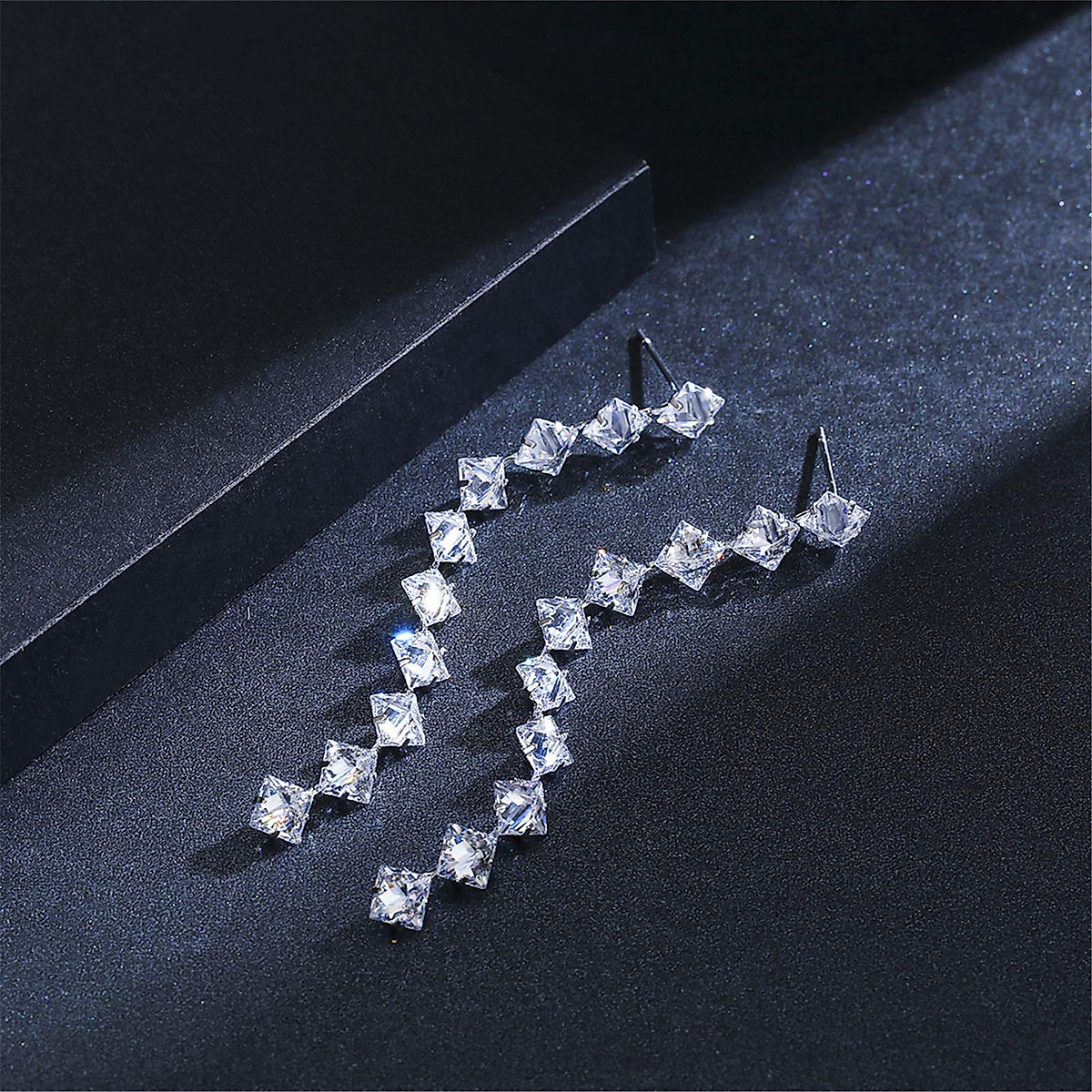 SBLING Platinum-Plated Cubic Zirconia Drop Earrings- Gifts for Women